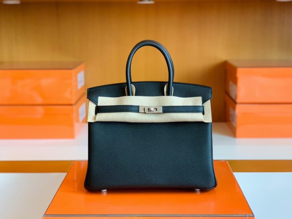 Hermès Birkin Togo CK89 Black Silver Hardware 25cm Full Handmade ...
